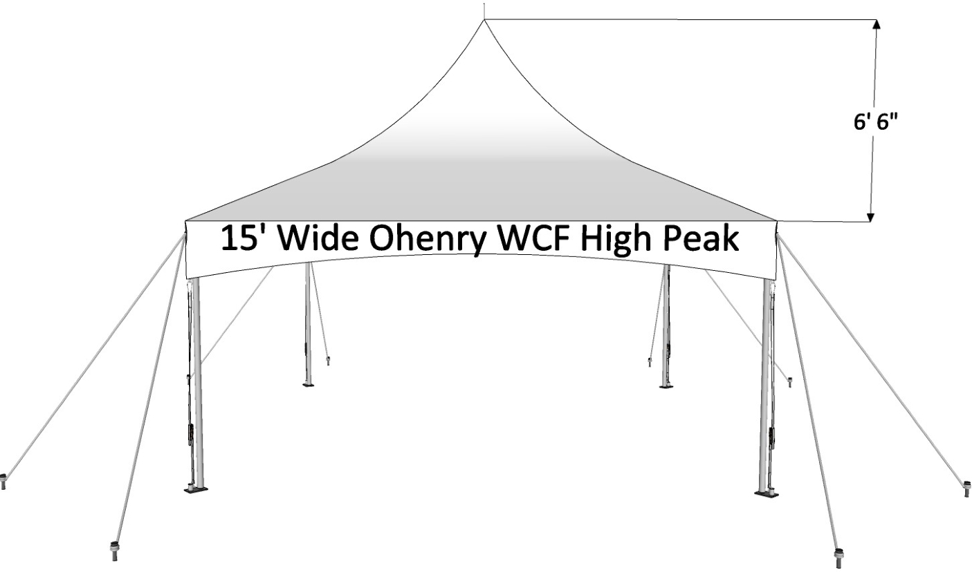 15x15 High Peak Frame Tent | American Made Party Tents