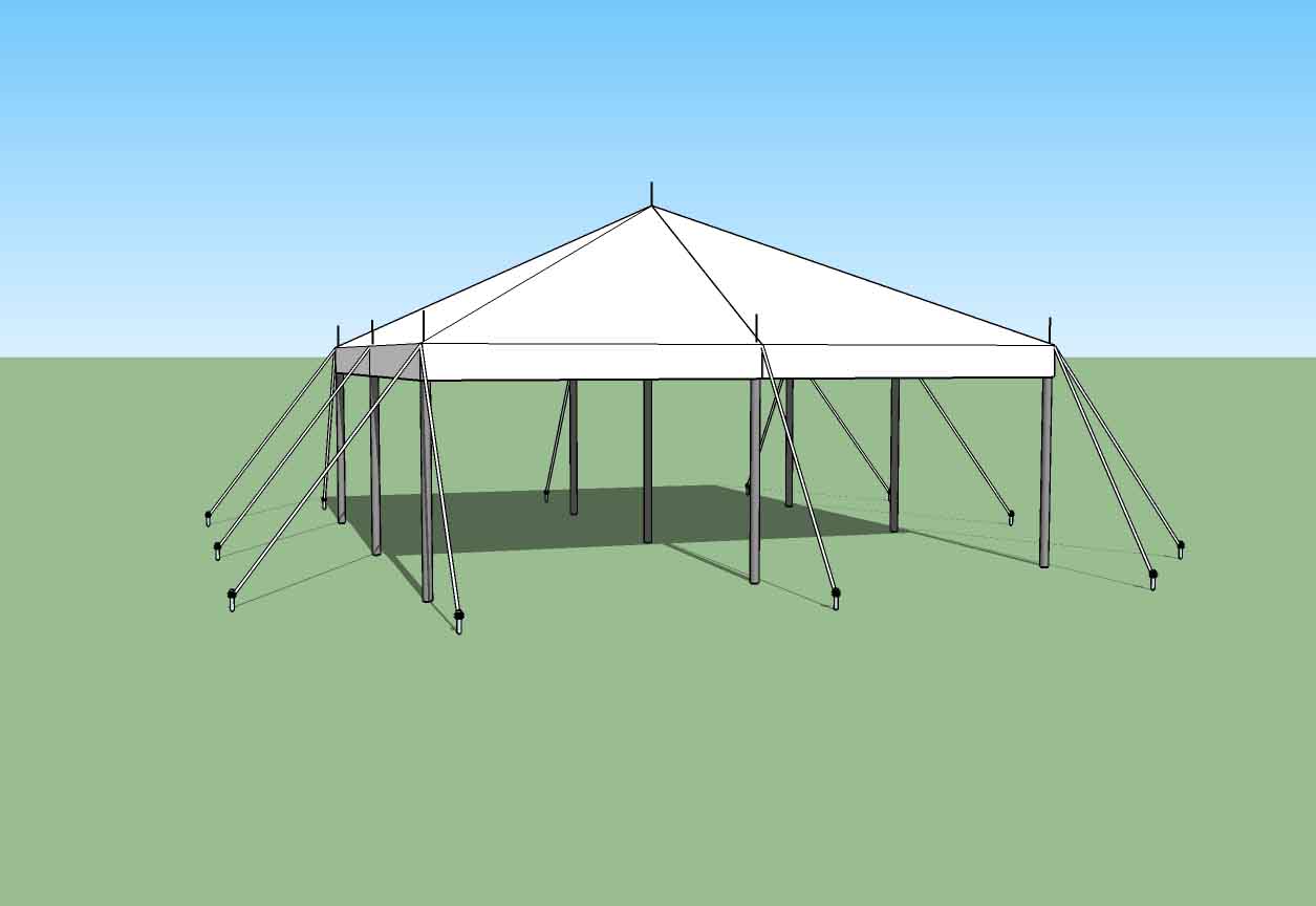 20x20 Party Tent | Ohenry Pole Type Party Tents