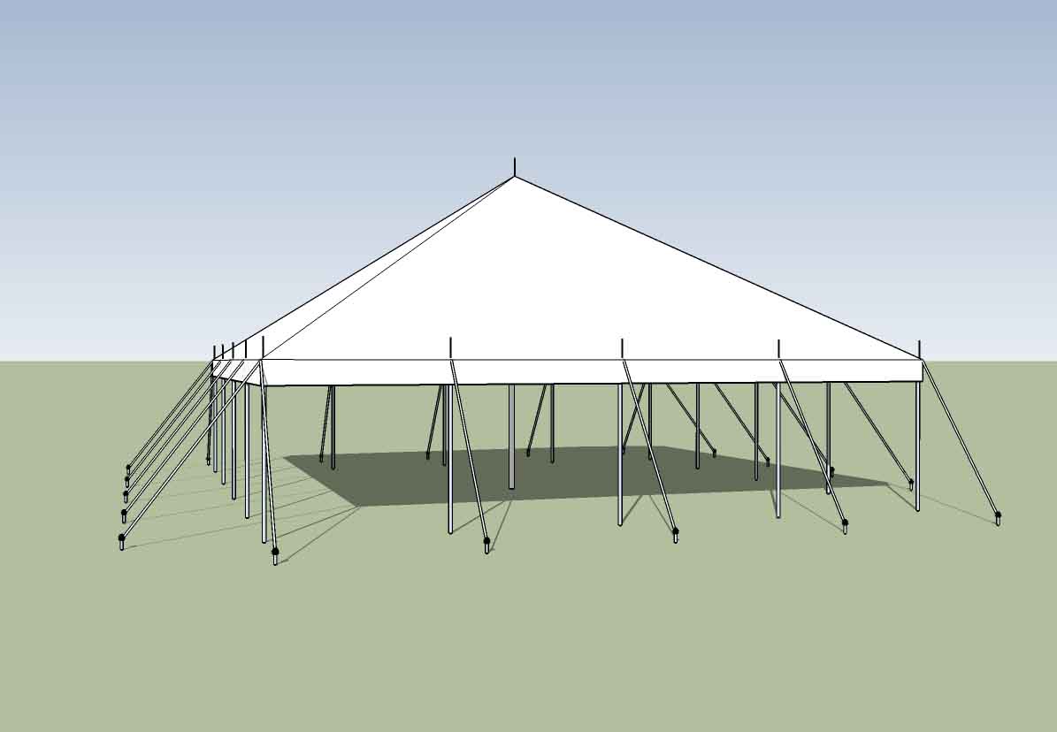 30x30 Party Tent | Ohenry Pole Type Party Tents